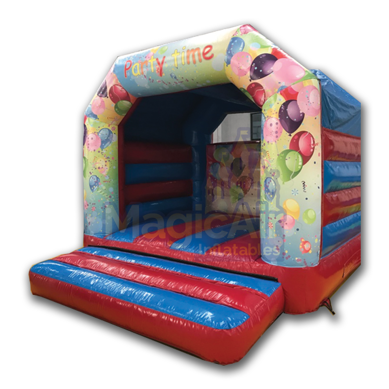 12x15 Bouncy Castle - Party Time Theme (Red/Blue) – Magic Air Inflatables
